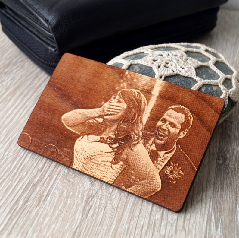 Personalized Wallet Insert With Real Photo Engraving Custom | Etsy