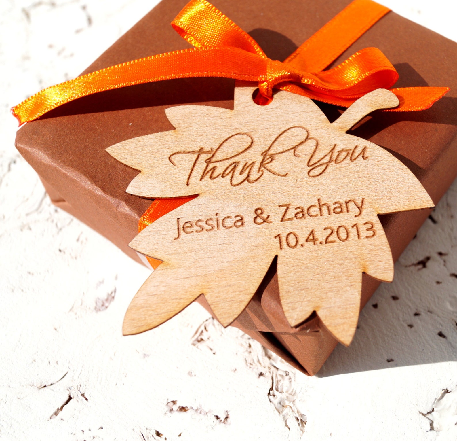 Wedding Favor Tags, Personalized Wedding Favor Tags, Rustic Leaf ...