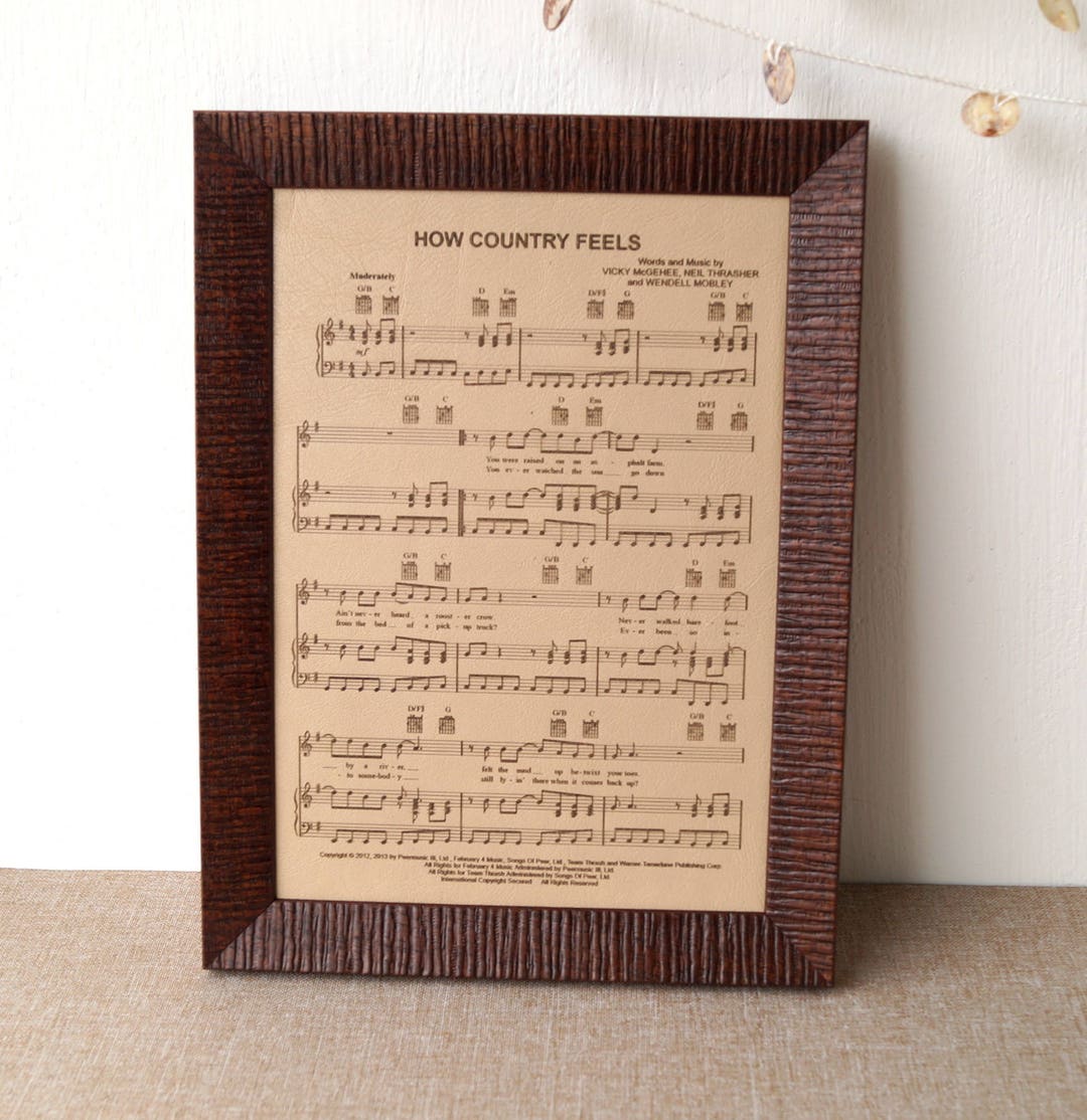 Leather Engraving, Music Notes Sheet Engraved on Real Leather, 3rd ...