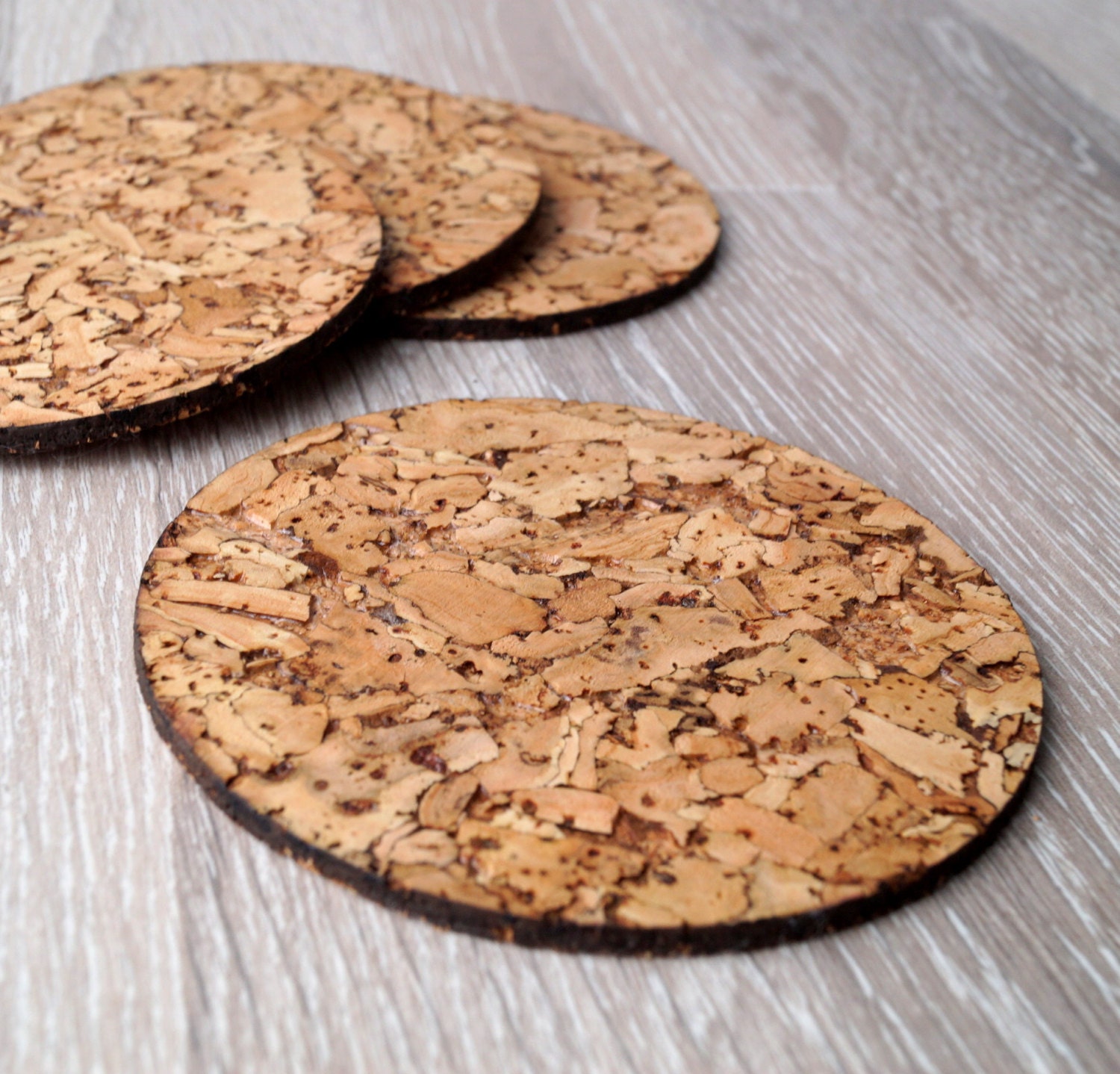 Cork Coasters Rustic Cork Coasters Natural Cork Coasters | Etsy