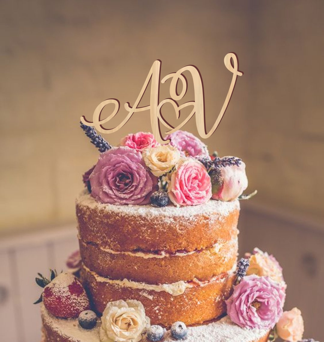 Wedding Cake Topper Initial Letters Topper Cake Topper for - Etsy