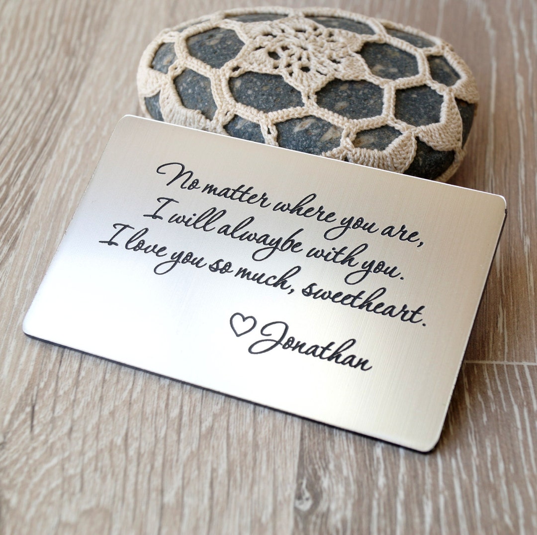 Personalized Wallet Insert Card, Custom Laser Engraved Wallet Card ...