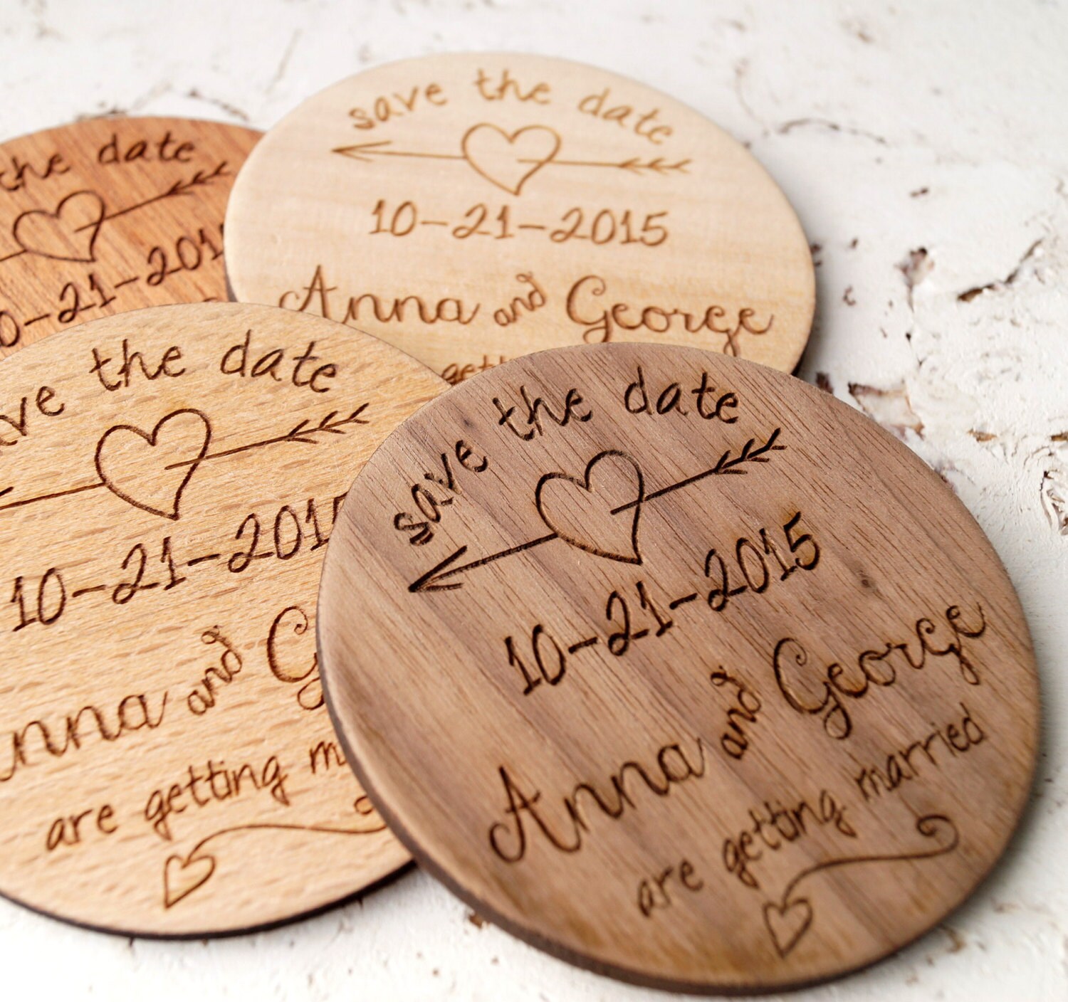 Wooden Save the Dates, Save the Date, Save the Date Magnets, Wedding ...
