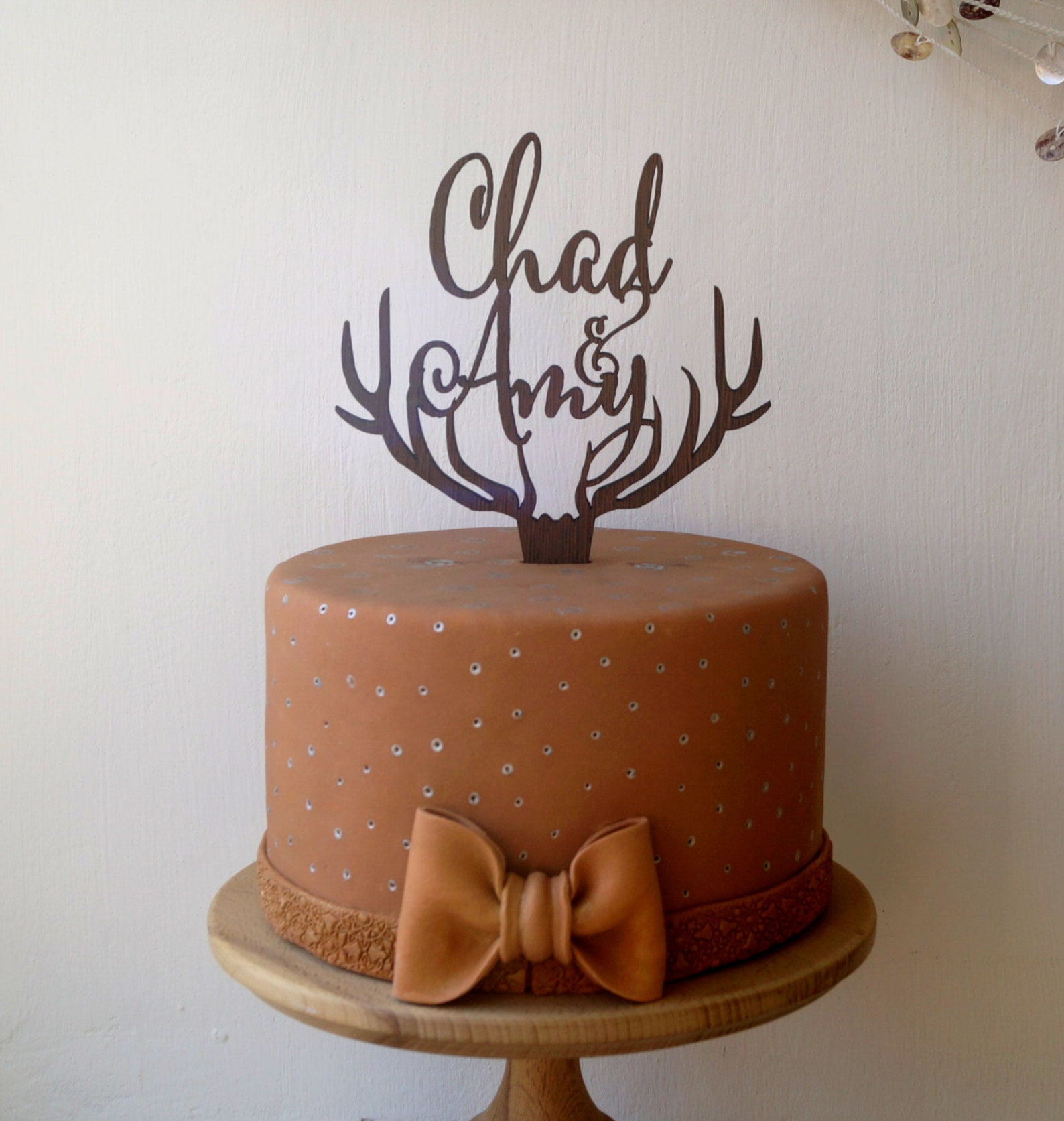 Antlers Cake Topper, Personalized Deer Antler Cake Topper, Wedding Cake ...