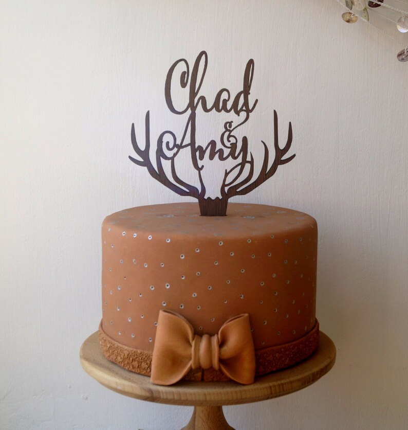 Antlers Cake Topper Personalized Deer Antler Cake Topper | Etsy