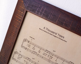 Leather Engraved Music Sheet, Personalized Framed Music Notes, 3rd ...