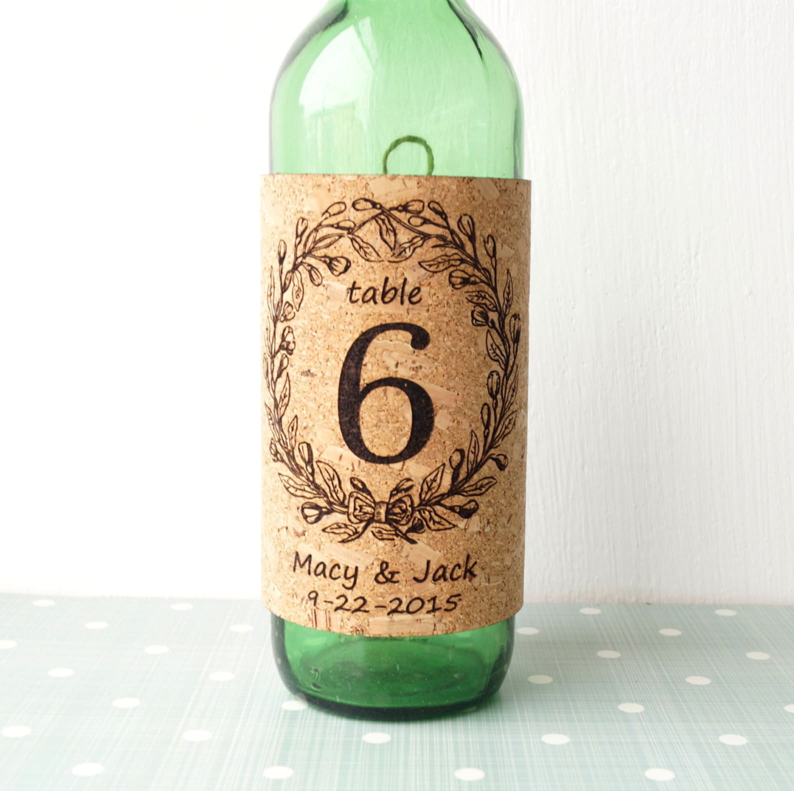Table Numbers Wine Bottle Labels Rustic Cork Personalized - Etsy