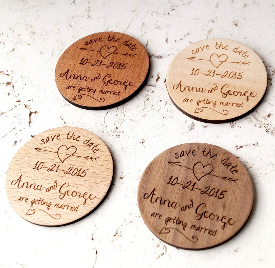 Wooden Save the Dates, Save the Date, Save the Date Magnets, Wedding ...