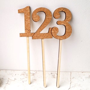 Wedding Table Numbers, Rustic Table Numbers, Cork Wood Numbers on ...