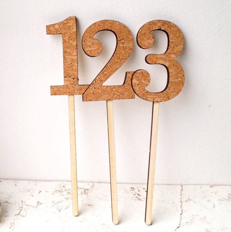Wedding Table Numbers Rustic Table Numbers Cork Wood Numbers | Etsy