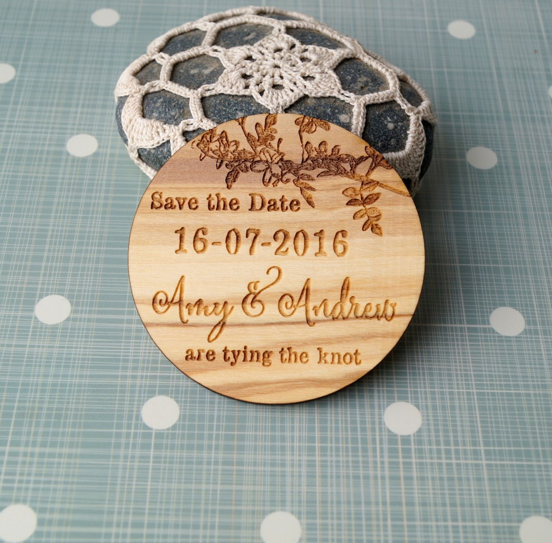 Wooden Save the Date Magnet, Wedding Save the Dates, Rustic Save the ...