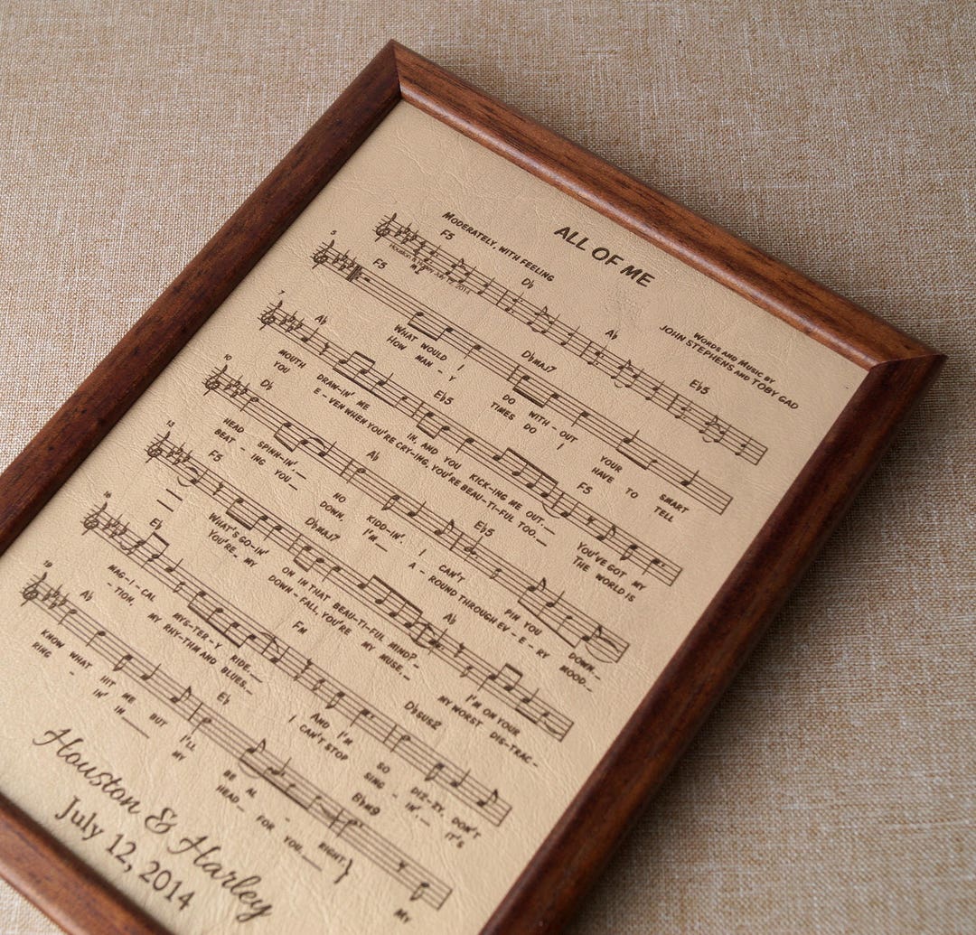 Personalized Music Sheet Engraved on Real Leather - Etsy