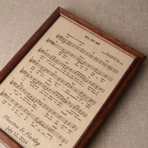 Real Leather Engraving Music Notes Sheet Engraved on Genuine - Etsy