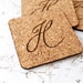 Monogram Cork Coasters Personalized Coasters Custom Engraved - Etsy
