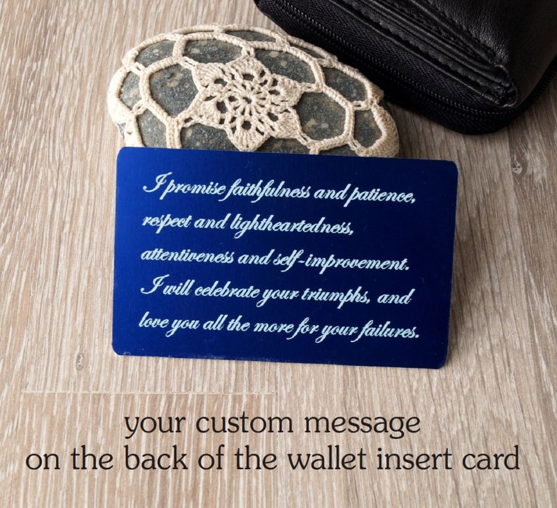 Real Photo Wallet Insert Card Engraved Wallet Card Custom | Etsy