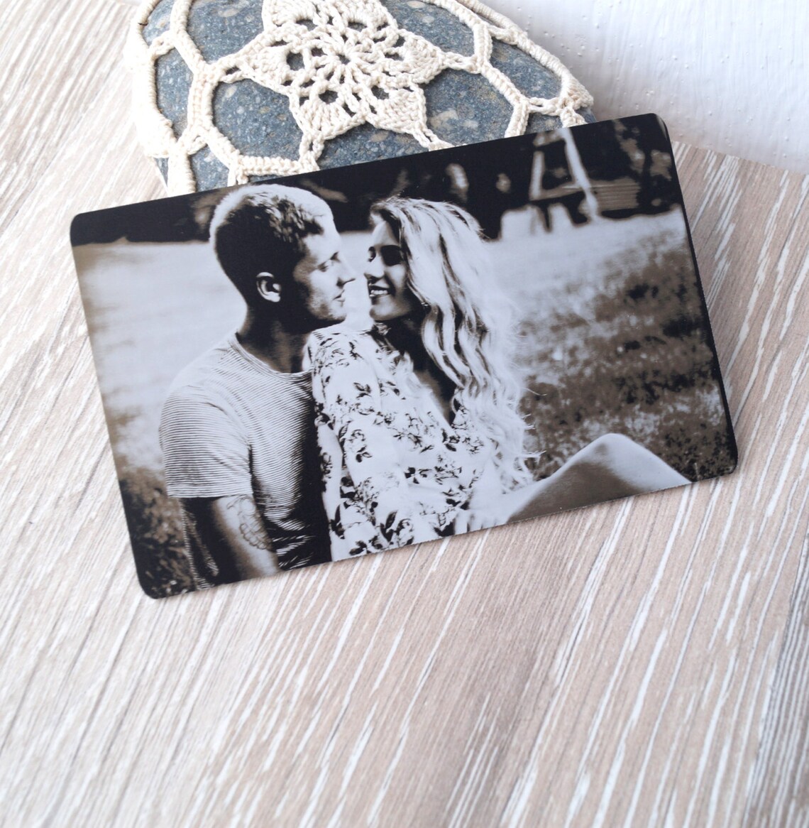Metal Wallet Insert Card Real Photo Engraved Wallet Card - Etsy