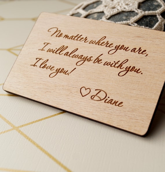 Wooden wallet insert card personalized 5th anniversary gift | Etsy
