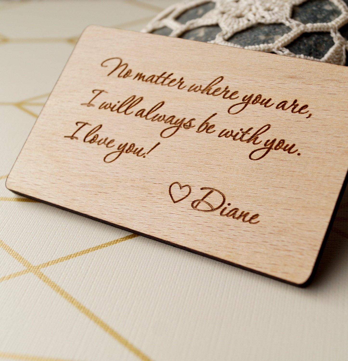 Wooden Wallet Insert Card, Personalized 5th Anniversary Gift, Custom ...
