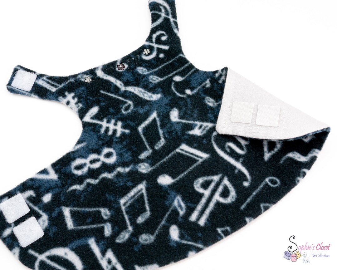 Music Notes Pet Jacket - XS, S, M....pet Jacket, Jacket for Dogs, Pet ...