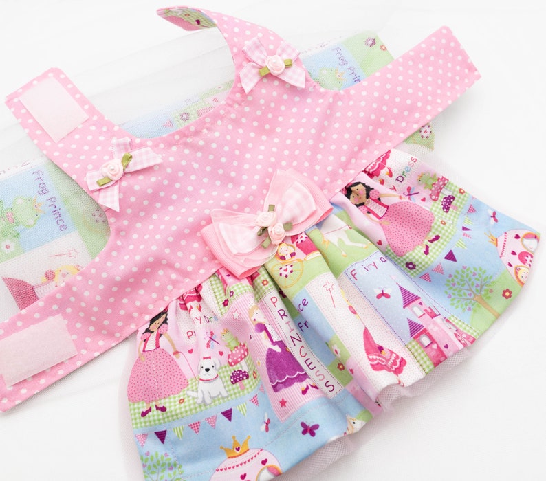 Princess Dog Dress: Pink Cotton Pet Apparel With Bows - Etsy