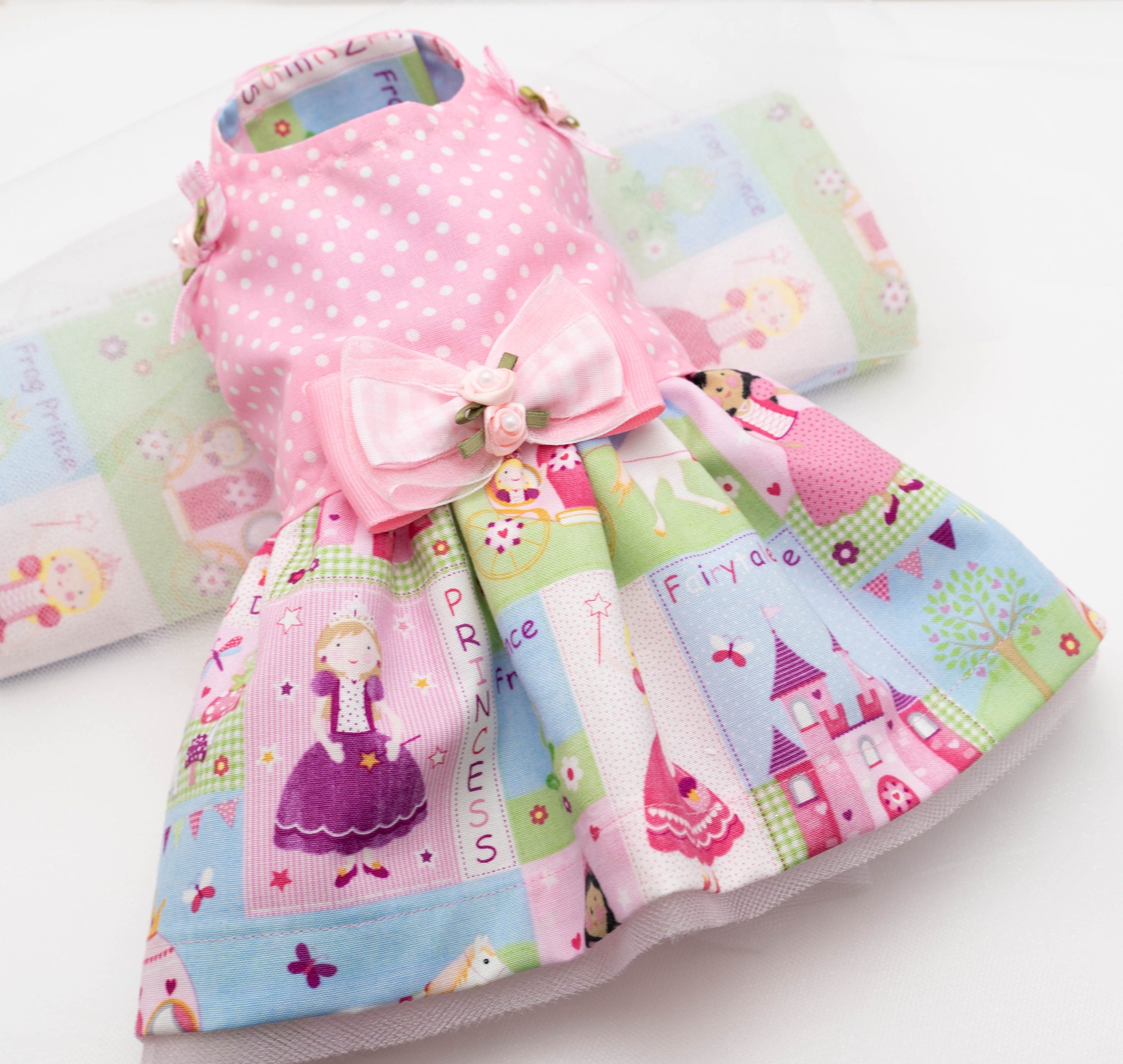 Princess Dog Dress: Pink Cotton Pet Apparel With Bows - Etsy