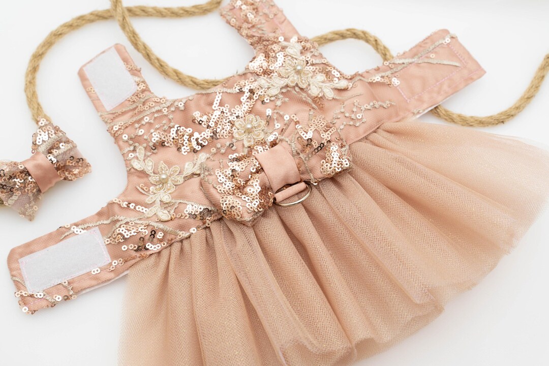 Handmade Flower Girl Dog Dress: Satin & Tulle Puppy Outfit - Etsy