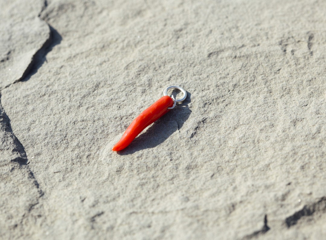 27 Mm ''CORNETTO'' Coral PENDANT 60 Red Horn Coral Mediterranean Coral ...