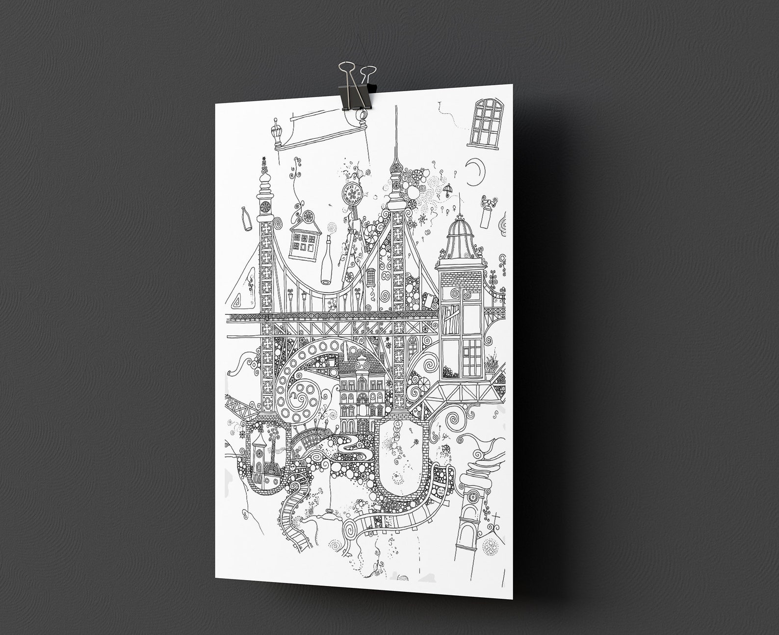 Digital Coloring Book Printable Coloring Sheet, Budapest Travel ...