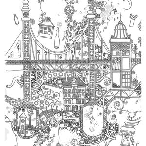 Digital Coloring Book Printable Coloring Sheet, Budapest Travel ...