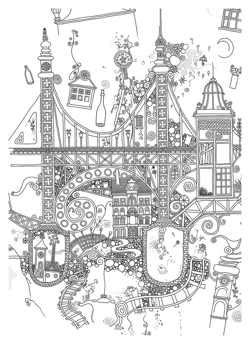 Digital Coloring Book Printable Coloring Sheet, Budapest Travel ...
