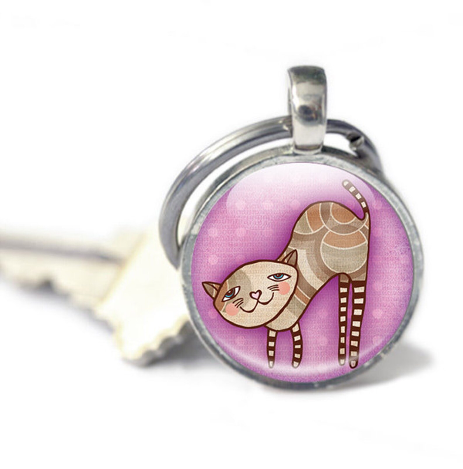 Cat Keyring Cartoon Cat Key catena regalo per gatto | Etsy