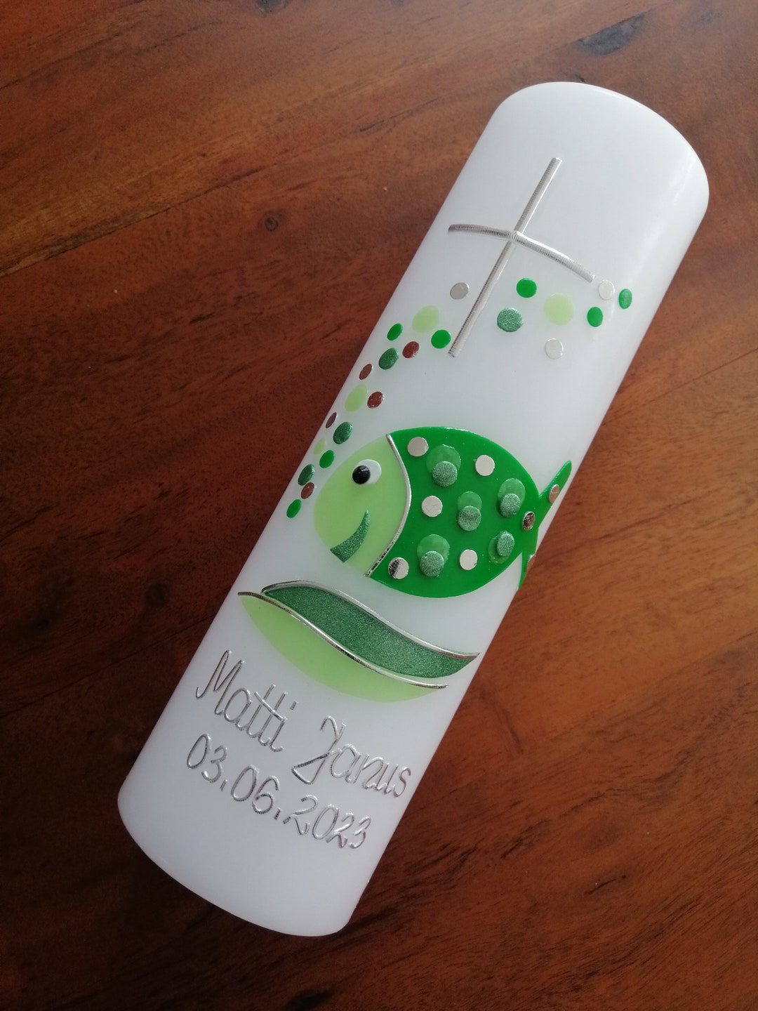 Baptismal Candle Fish Bubble Dots - the ORIGINAL, Baptismal Candle Girl ...