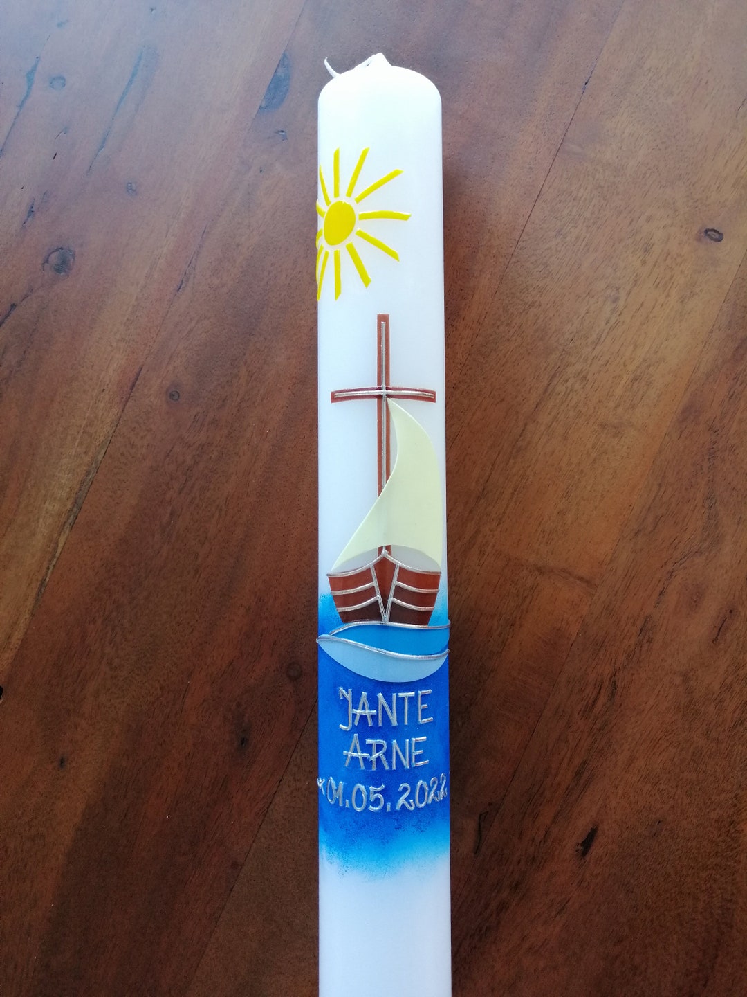 Baptismal Candle Communion Candle Boat Ark Girl Boy Candle Baptism ...