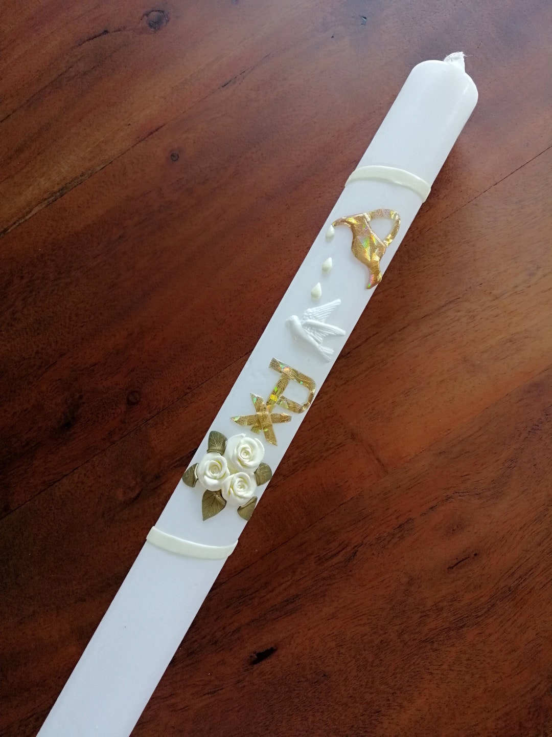 Communion Candle, Baptism Candle for Girls or Boys (incl. Label ...