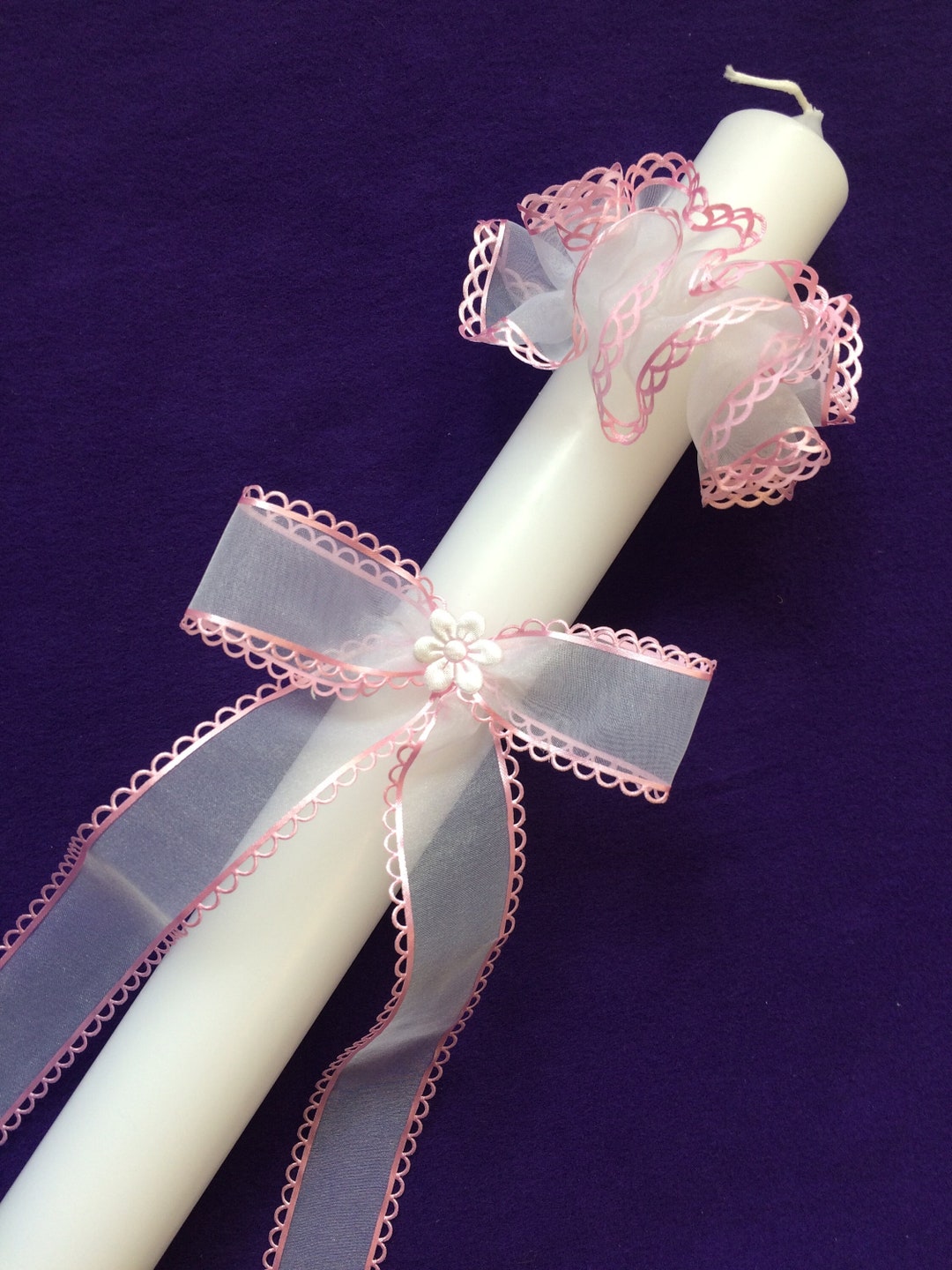 Candle Bow + Drip Guard SET in Pink - Etsy