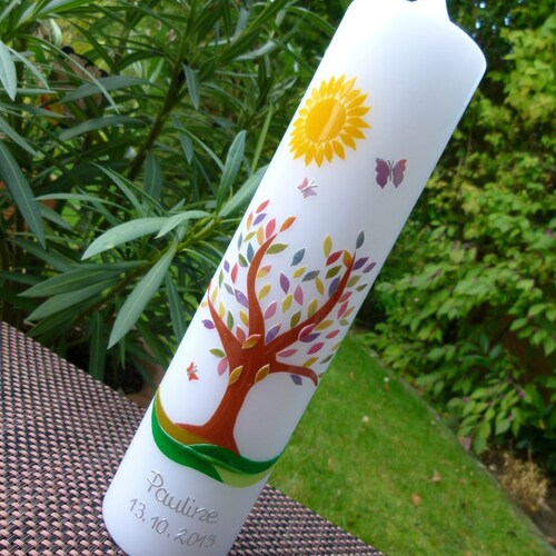 Christening Candle Tree of Life Tree Girl Young Candle - Etsy