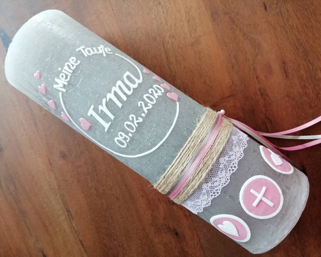 RUSTICA Baptism Candle, With the First Name, Girl, Boy, Candle, Baptism ...