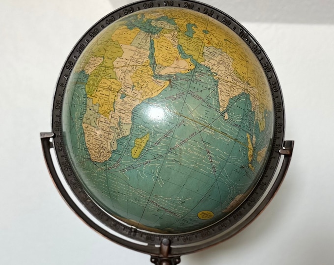 Antique George Cram 1920s World Globe Standing Floor Size - Etsy