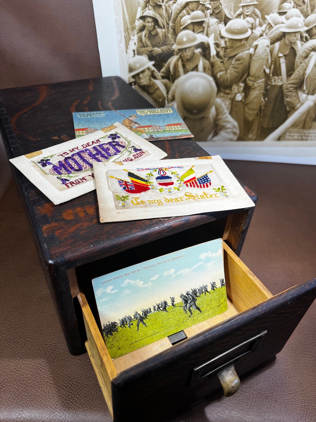 Antique Set of 4 Military Postcards WW1 Era Embroidered German - Etsy