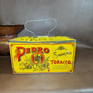 Vintage Pedro Tobacco Tin Lunch Box Bank Salvage Lidded Southern - Etsy