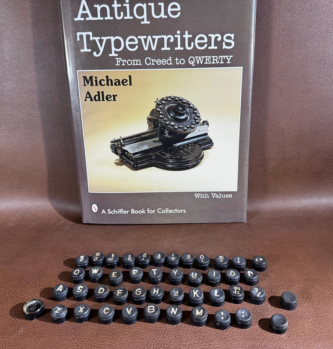 Vintage Black Typewriter Keys Comfort Cover / Caps Set Pneumatic Speed ...