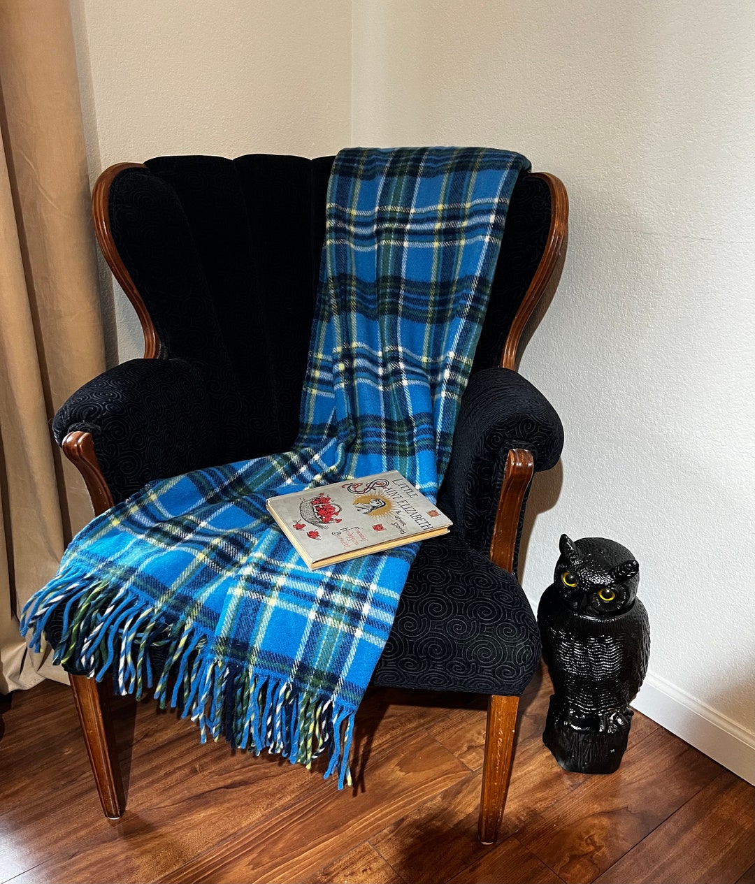 Vintage Pendleton Blue Plaid Wool Throw Blanket Tartan Print - Etsy