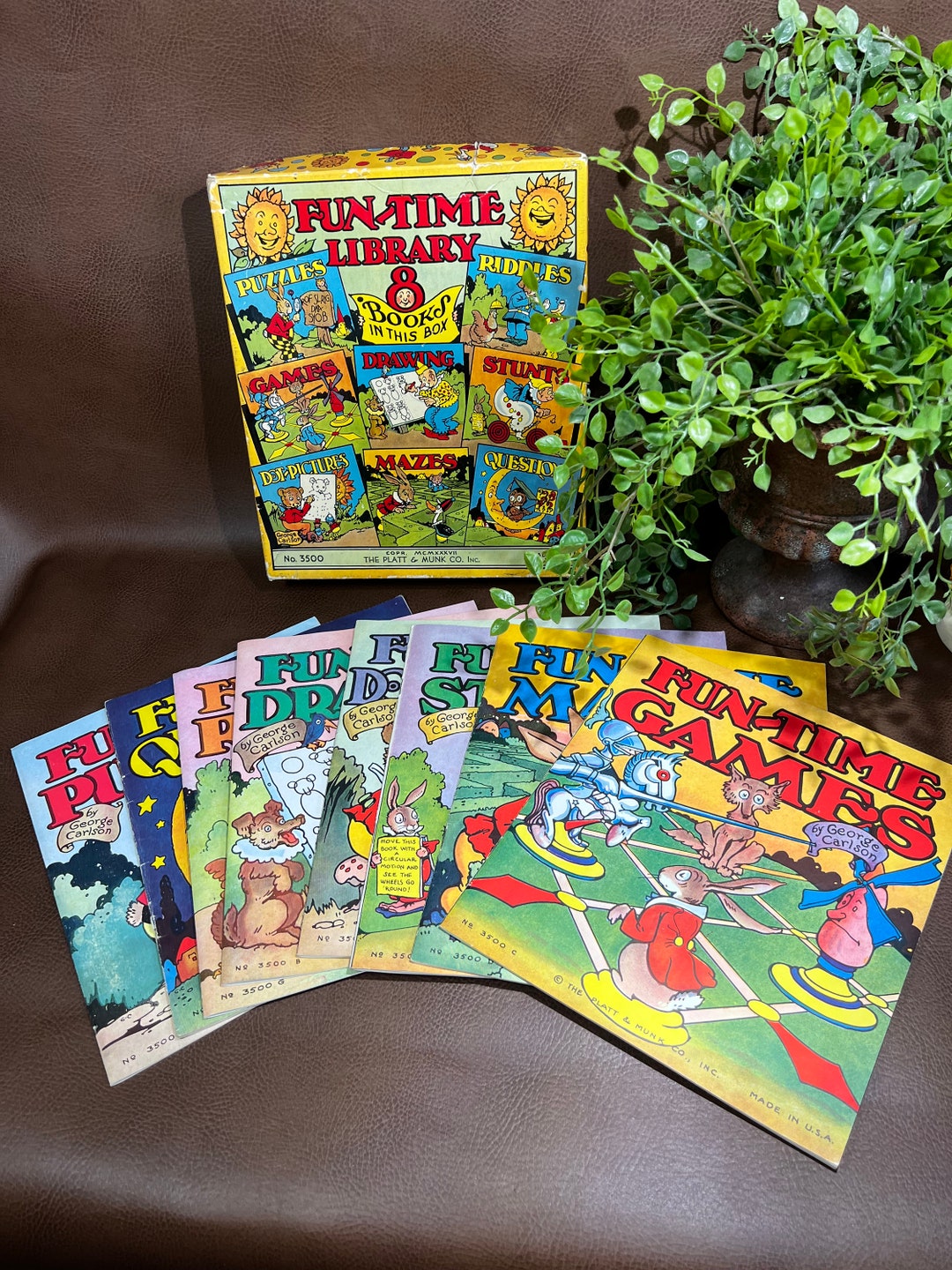 Vintage Children's Fun Time Library Activity Book Set of 8 - Etsy