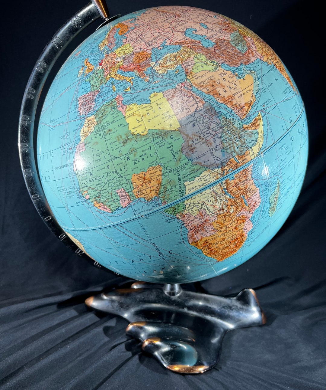 Vintage Weber Costello World Globe Bomber Base 12 Inch - Etsy