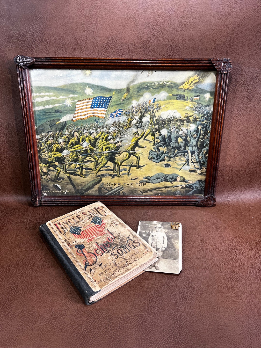 Antique WW1 Poster 1918 Over the Top by E. G. Renesch Chicago - Etsy