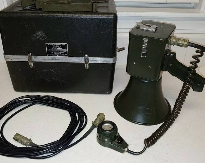 USMC Vietnam Public Address Set Megaphone AN/PIQ-5 With Case Military ...