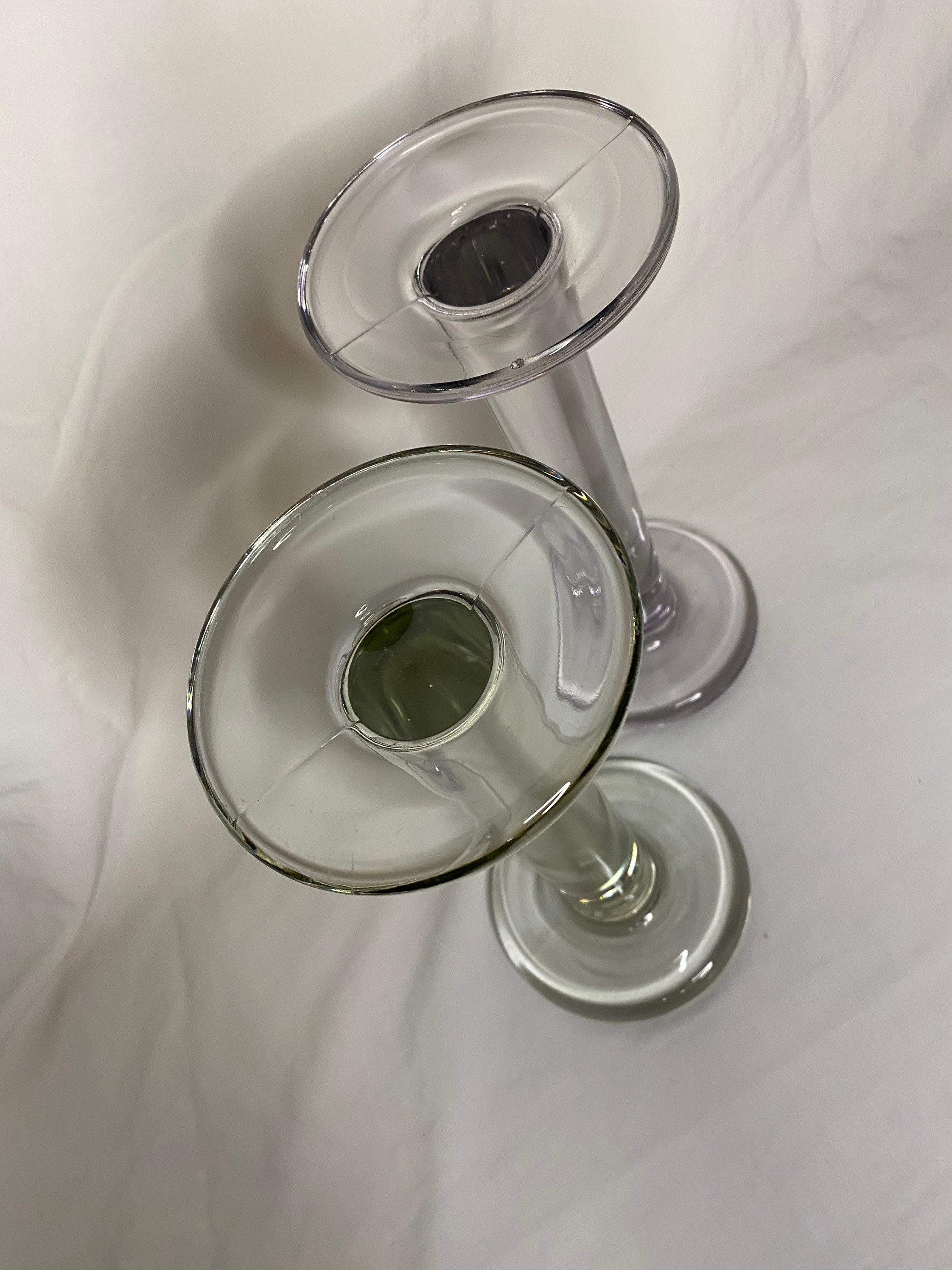 Shelving Vintage Glass Shelf Risers Pair Purple Sun Kissed Storage ...