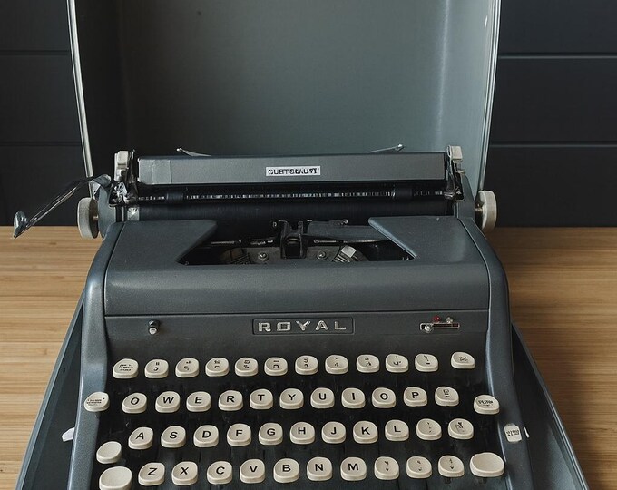 Vintage Royal Quiet Deluxe Typewriter Working With Case Smooth Charcoal ...