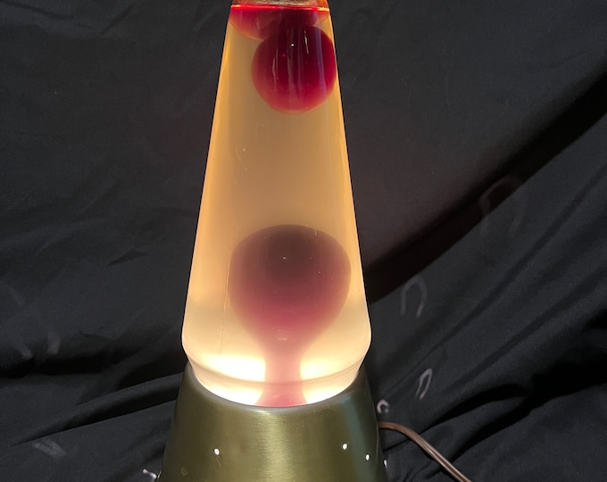 Vintage Lava Lamp by Lava Lites Working Gold and Red Carlisle Style - Etsy