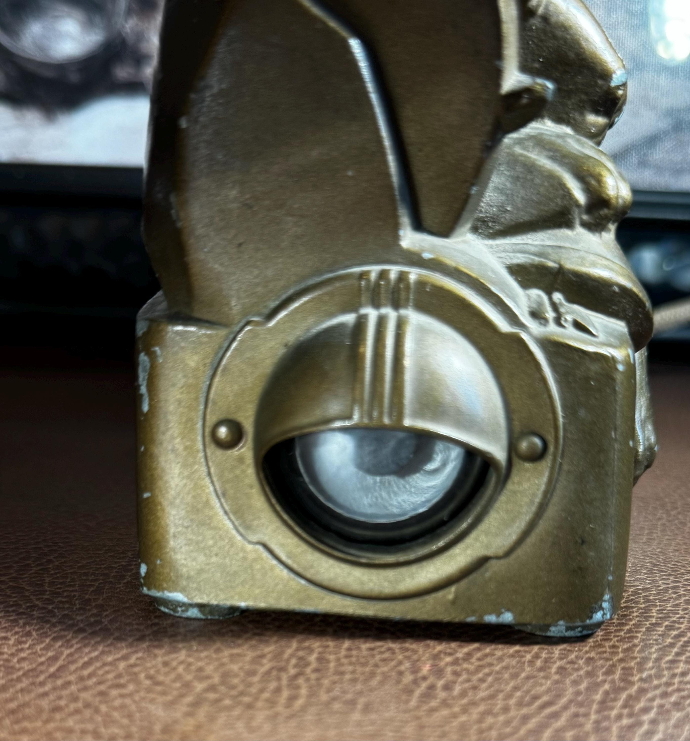 Antique Radio 1930s External Magic Tuning Eye Tube in Spelter Lion ...